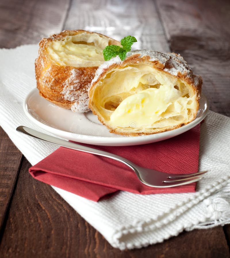 Filled cream puffs stock photo. Image of rustic, style - 17904286