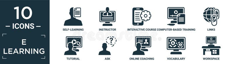 Set Vector Flat Line Icons Business Training Stock Illustration ...