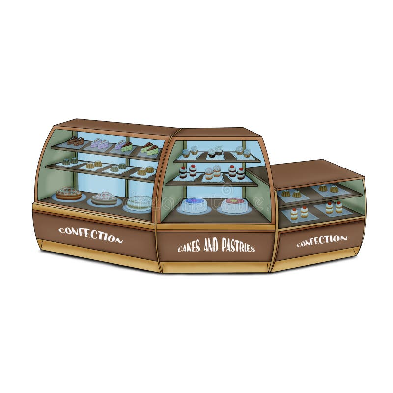 Bakery Display Case Stock Illustrations – 141 Bakery Display Case Stock ...