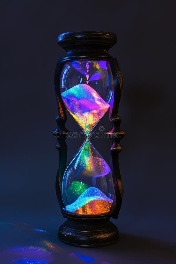 Filled with Glowing Rainbow Neon Sand Stock Illustration - Illustration ...