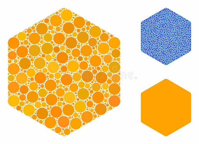 Filled Hexagon Composition Icon of Circle Dots Stock Illustration ...