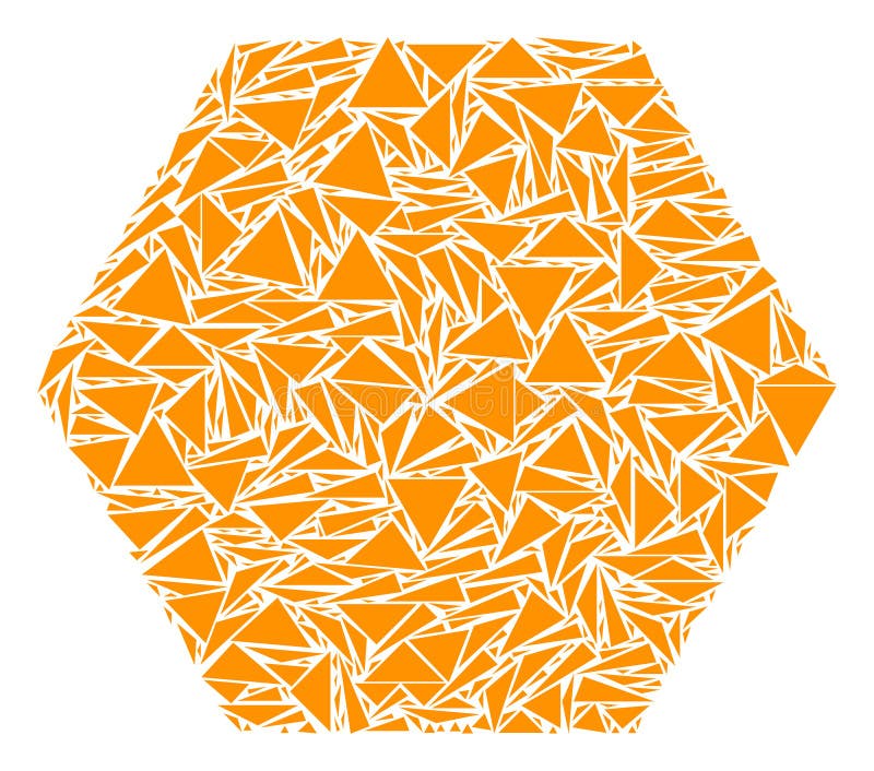 Filled Hexagon Collage of Triangles Stock Vector - Illustration of ...