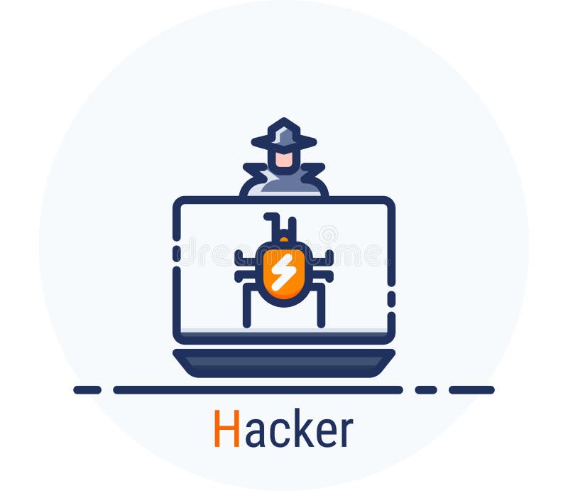Filled Line Icons Style. Hacker Cyber Crime Attack Hacker for Web ... Filled Line Icons Style. Hacker Cyber Crime Attack Hacker for Web ...