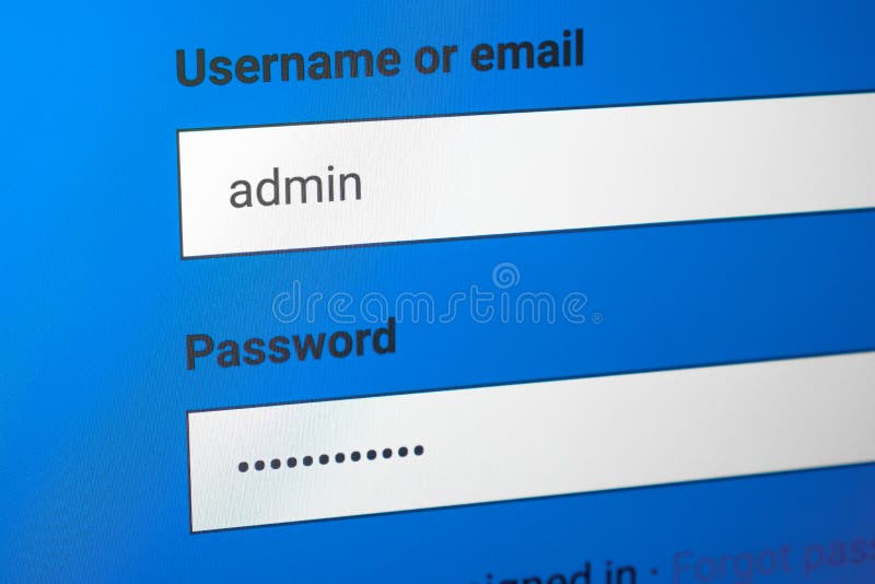Filled Login and Hidden by Dots Password at Login Screen Stock Photo ... Filled Login and Hidden by Dots Password at Login Screen Stock Photo ...