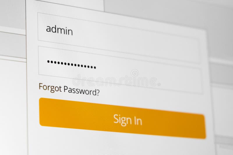 Filled Login and Hidden by Dots Password at Login Screen Stock Photo ... Filled Login and Hidden by Dots Password at Login Screen Stock Photo ...