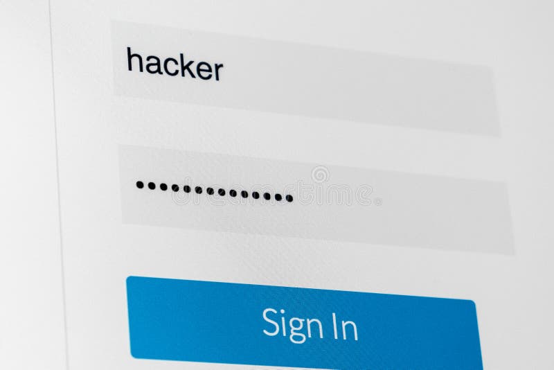 Filled Login and Hidden by Dots Password at Login Screen Stock Photo ... Filled Login and Hidden by Dots Password at Login Screen Stock Photo ...
