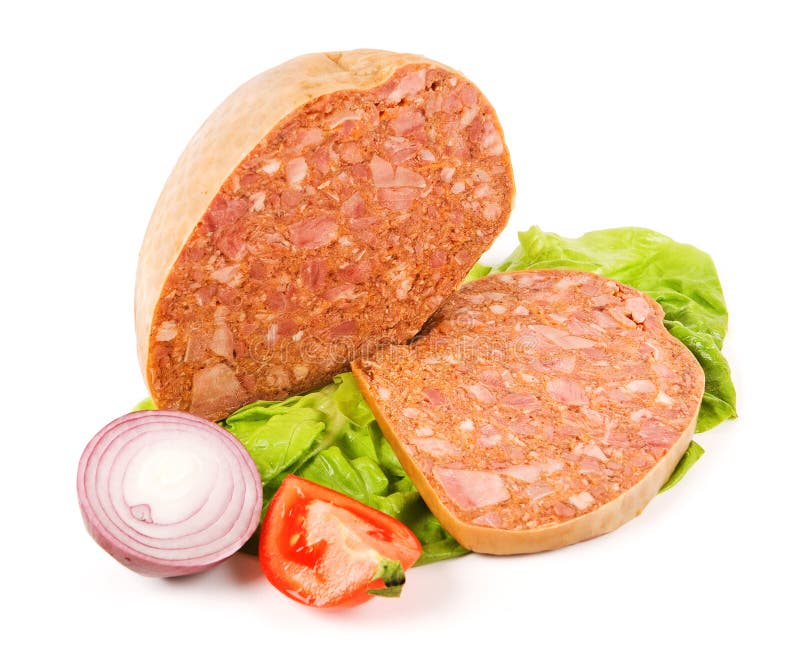 Filled Meat Speciality and Slice Stock Image - Image of leaf, food ...
