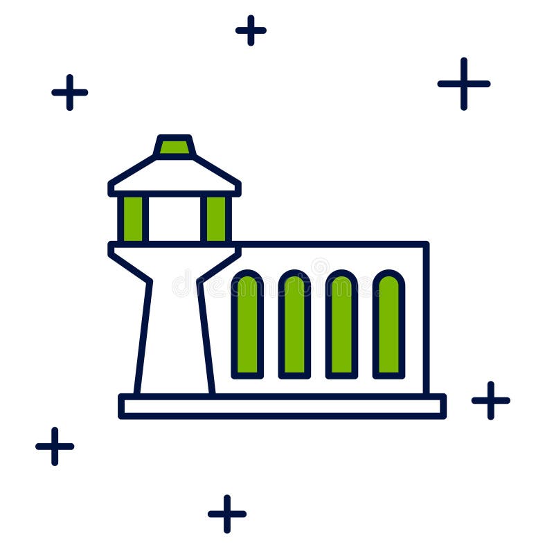 Filled Outline Airport Control Tower Icon Isolated on White Background ...