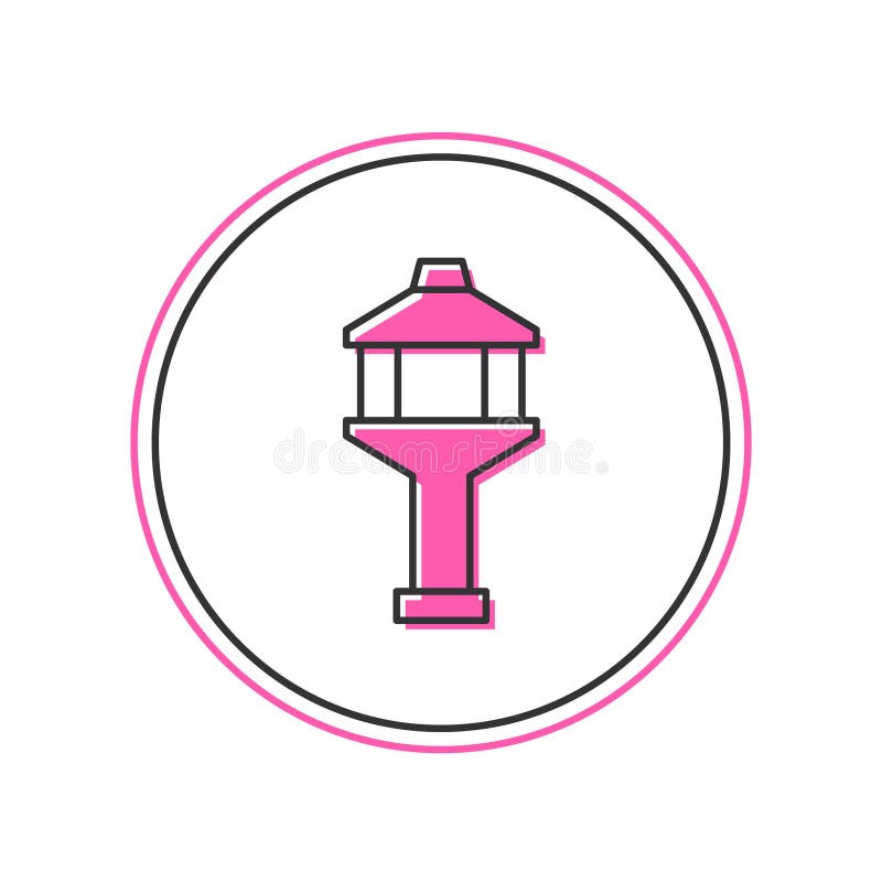 Filled Outline Airport Control Tower Icon Isolated on White Background ...