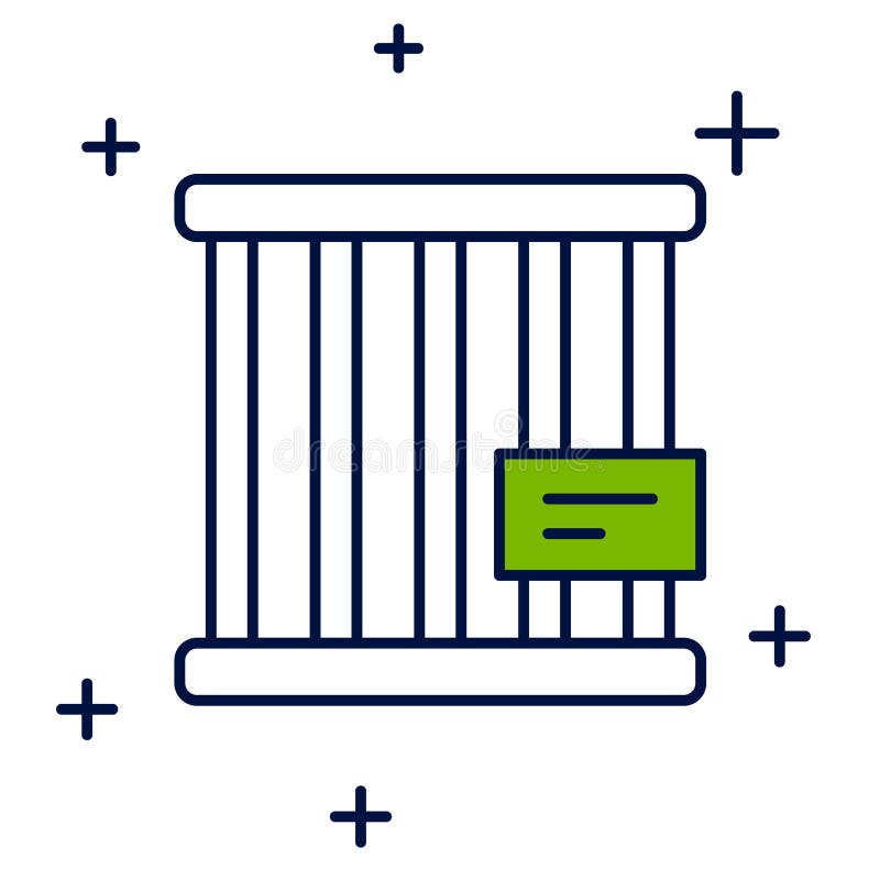 Filled Outline Animal Cage Icon Isolated on White Background. Vector ...