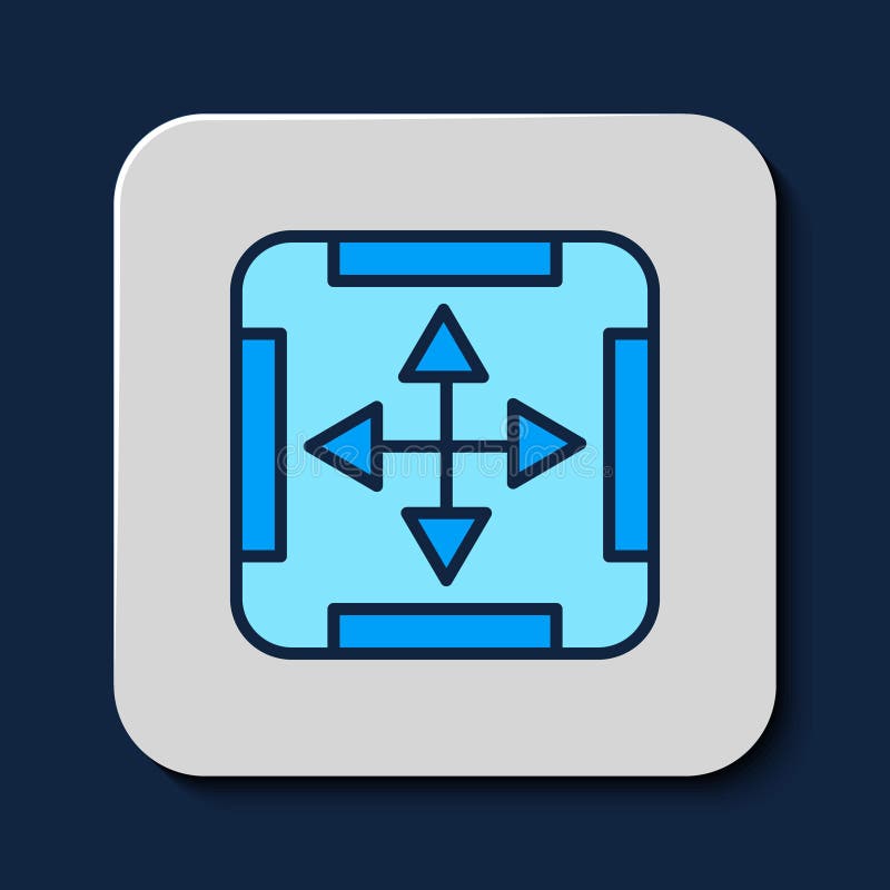 Filled Outline Area Measurement Icon Isolated on Blue Background ...