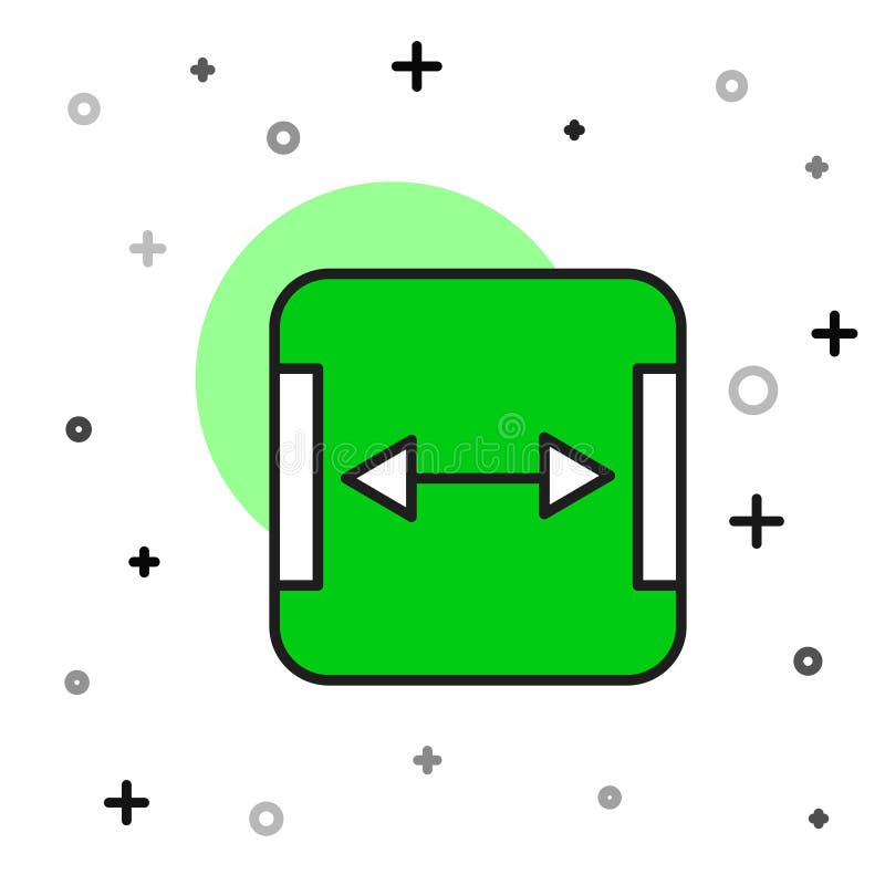 Filled Outline Area Measurement Icon Isolated on White Background ...