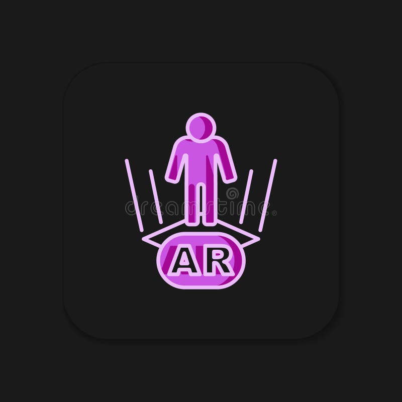 Filled Outline Augmented Reality AR Icon Isolated on Black Background ... Filled Outline Augmented Reality AR Icon Isolated on Black Background ...
