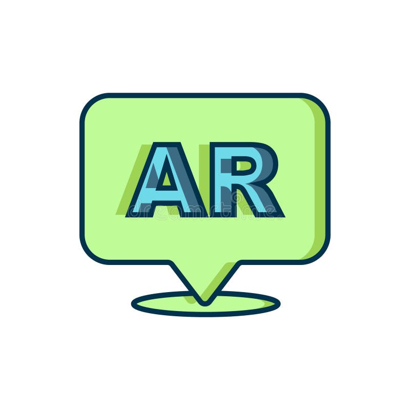 Filled Outline Augmented Reality AR Icon Isolated on White Background ... Filled Outline Augmented Reality AR Icon Isolated on White Background ...
