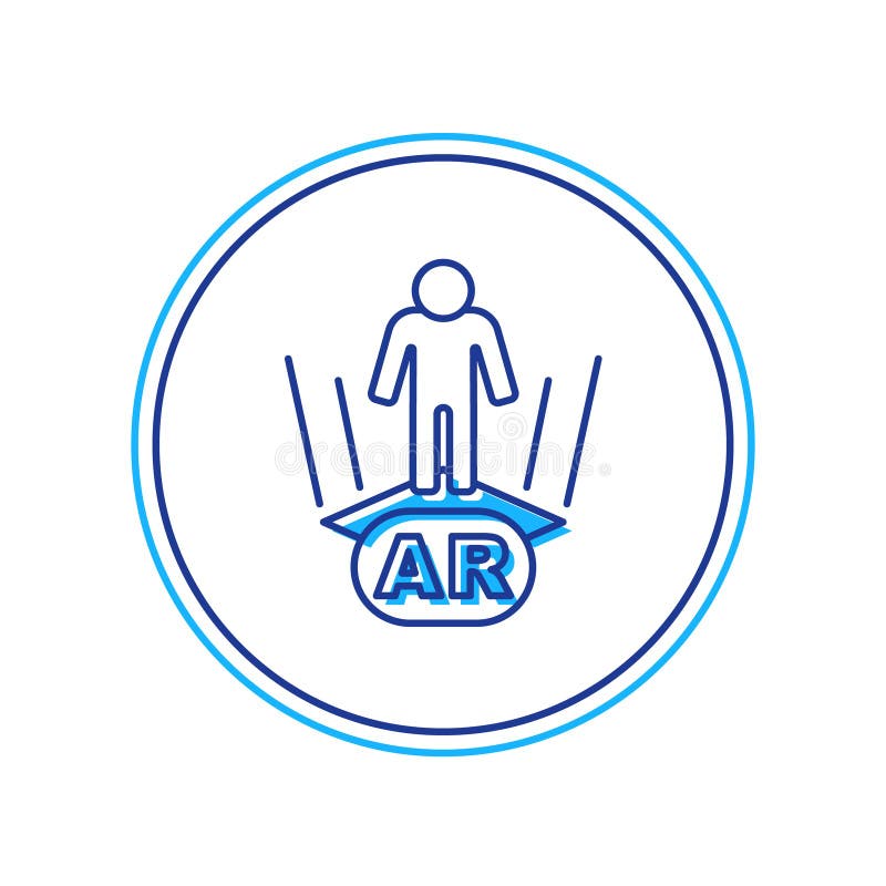 Filled Outline Augmented Reality AR Icon Isolated on White Background ... Filled Outline Augmented Reality AR Icon Isolated on White Background ...