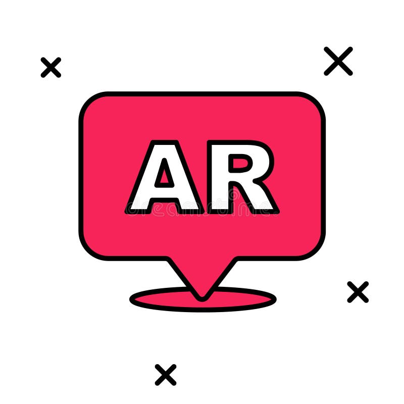 Filled Outline Augmented Reality AR Icon Isolated on White Background ... Filled Outline Augmented Reality AR Icon Isolated on White Background ...