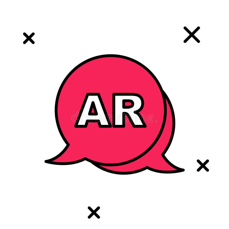 Filled Outline Augmented Reality AR Icon Isolated on White Background ... Filled Outline Augmented Reality AR Icon Isolated on White Background ...