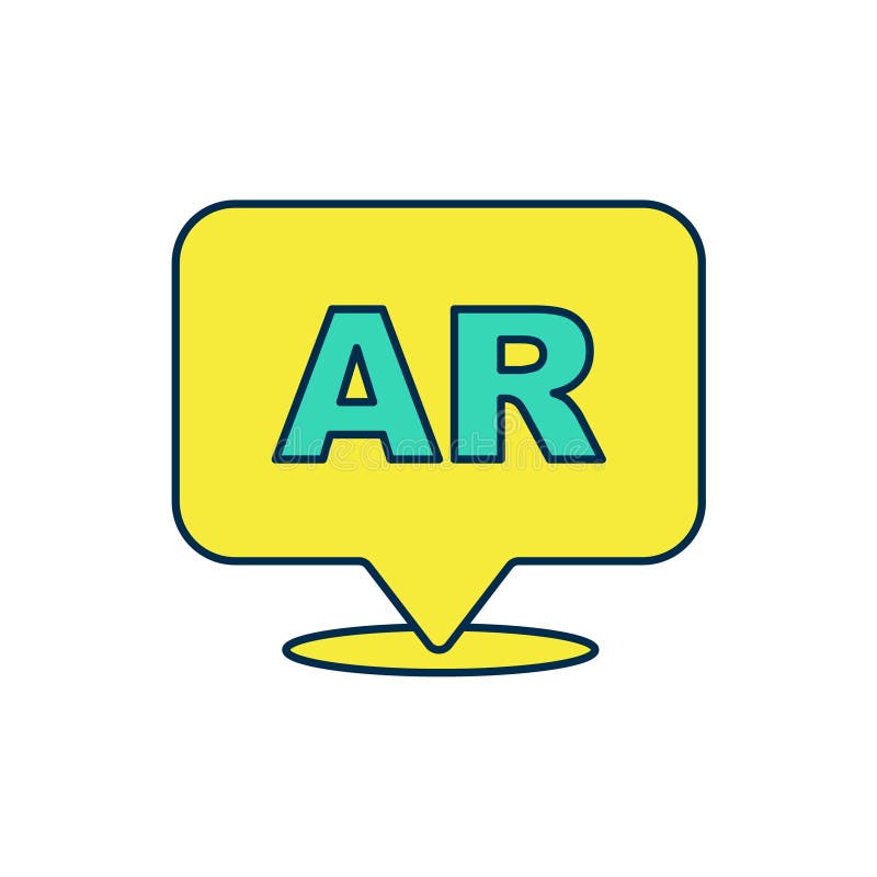 Filled Outline Augmented Reality AR Icon Isolated on White Background ... Filled Outline Augmented Reality AR Icon Isolated on White Background ...