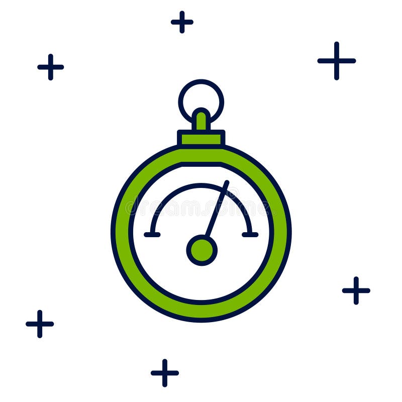 Filled Outline Barometer Icon Isolated on White Background. Vector ...