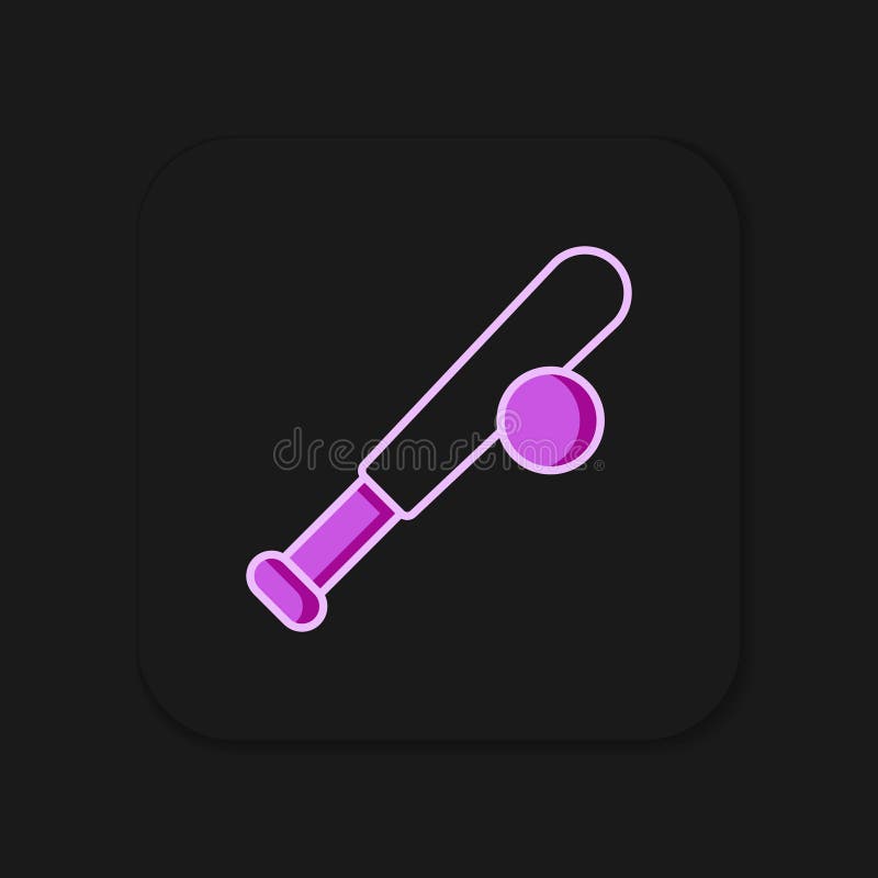 Filled Outline Baseball Bat with Ball Icon Isolated on Black Background. Flat Filled Outline ...