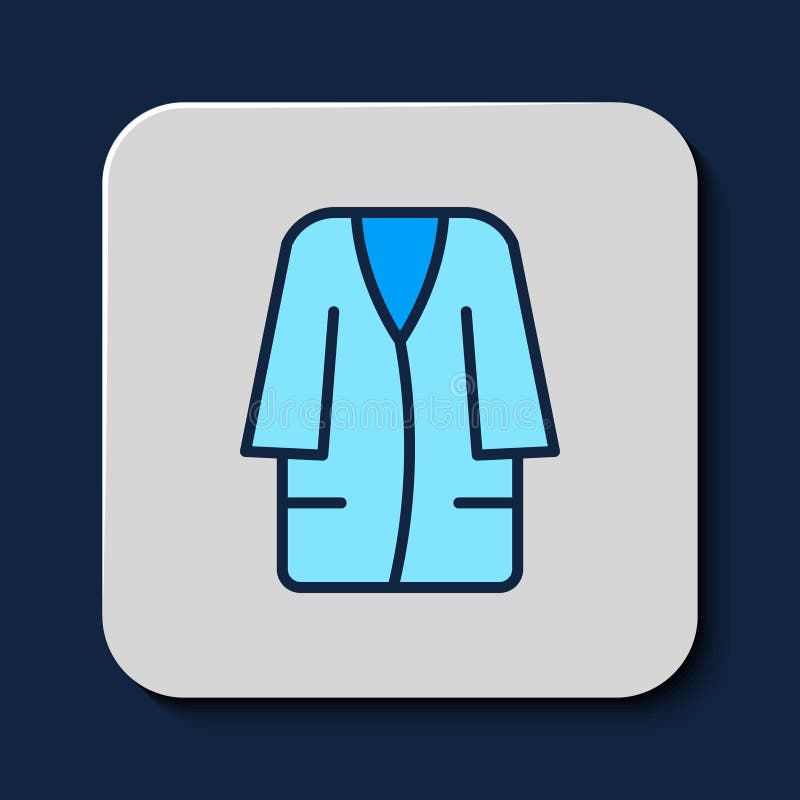Filled Outline Bathrobe Icon Isolated on Blue Background. Vector Stock Illustration ...