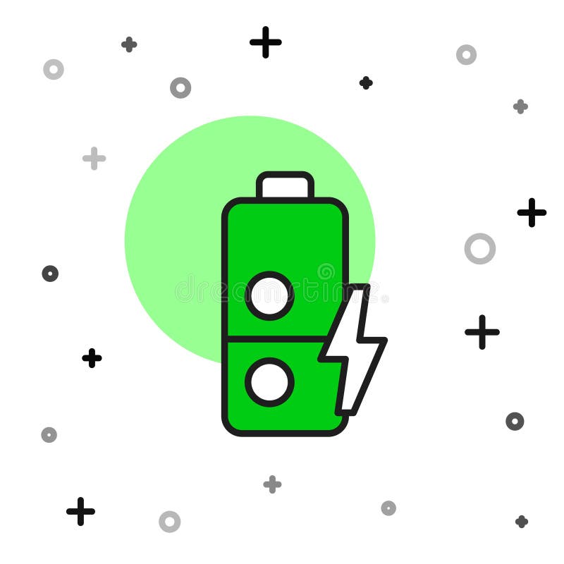 Filled Outline Battery Charge Level Indicator Icon Isolated on White ...