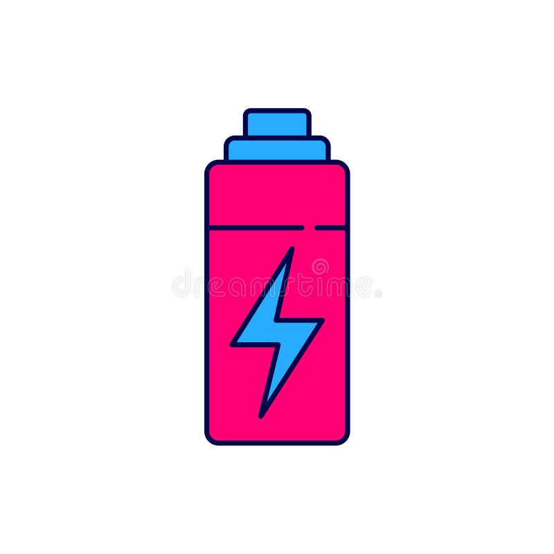 Filled Outline Battery Icon Isolated on White Background. Lightning ... Filled Outline Battery Icon Isolated on White Background. Lightning ...