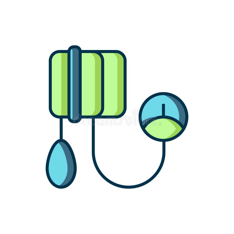 Filled Outline Blood Pressure Icon Isolated on White Background. Flat ...