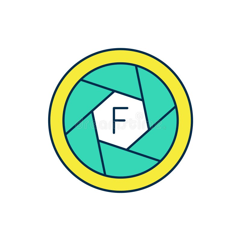 Filled Outline Camera Shutter Icon Isolated on White Background. Vector ...