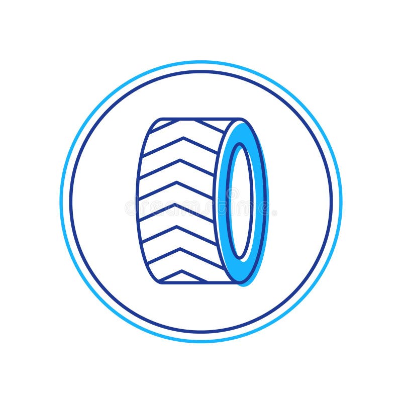 Filled Outline Car Tire Wheel Icon Isolated on White Background. Vector ...