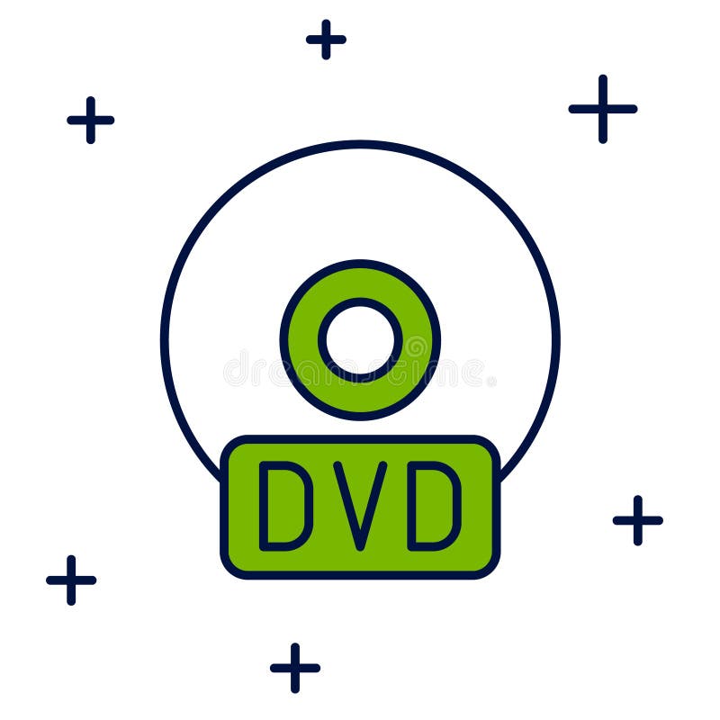 Filled Outline CD or DVD Disk Icon Isolated on White Background ...