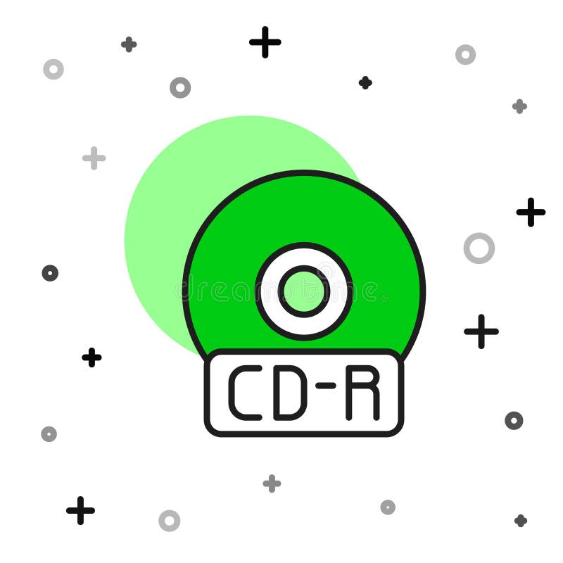 Filled Outline Cd Or Dvd Disk Icon Isolated On White Background Compact Disc Sign Stock