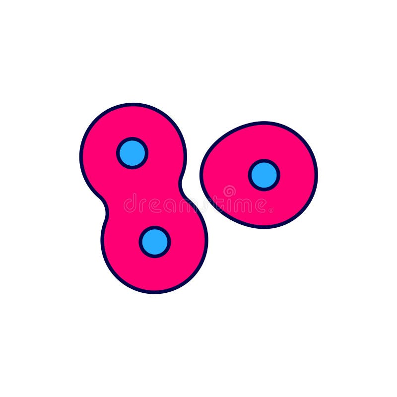 Filled Outline Cell Division Process Icon Isolated on White Background ...