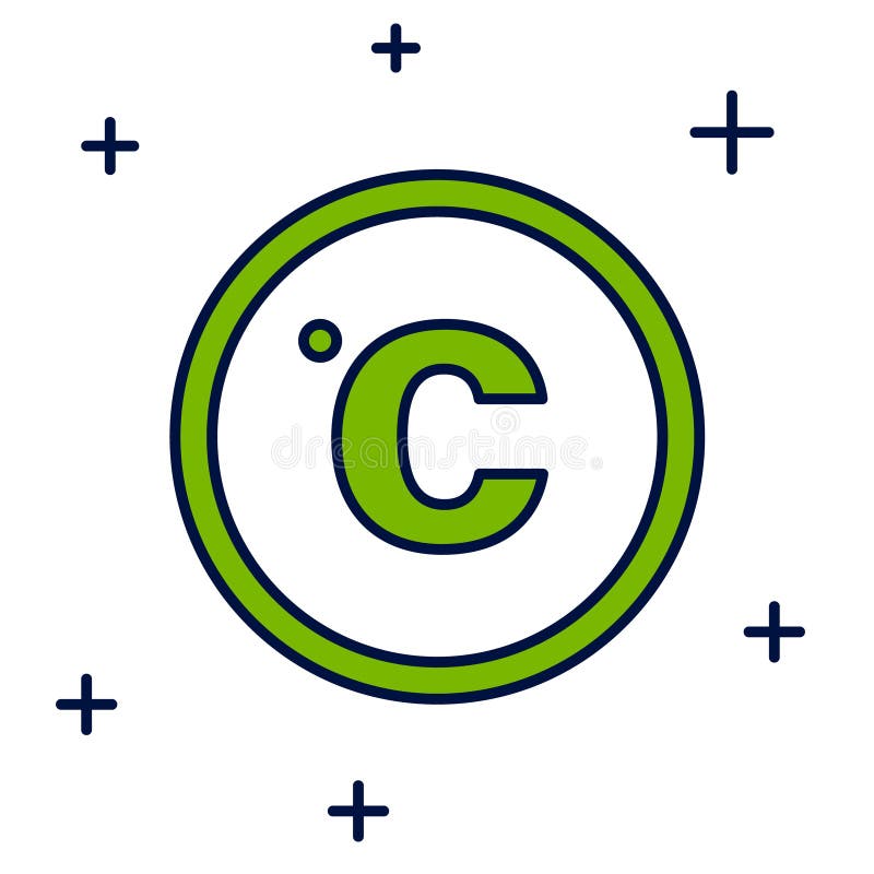 Filled Outline Celsius Icon Isolated on White Background. Vector Stock ...