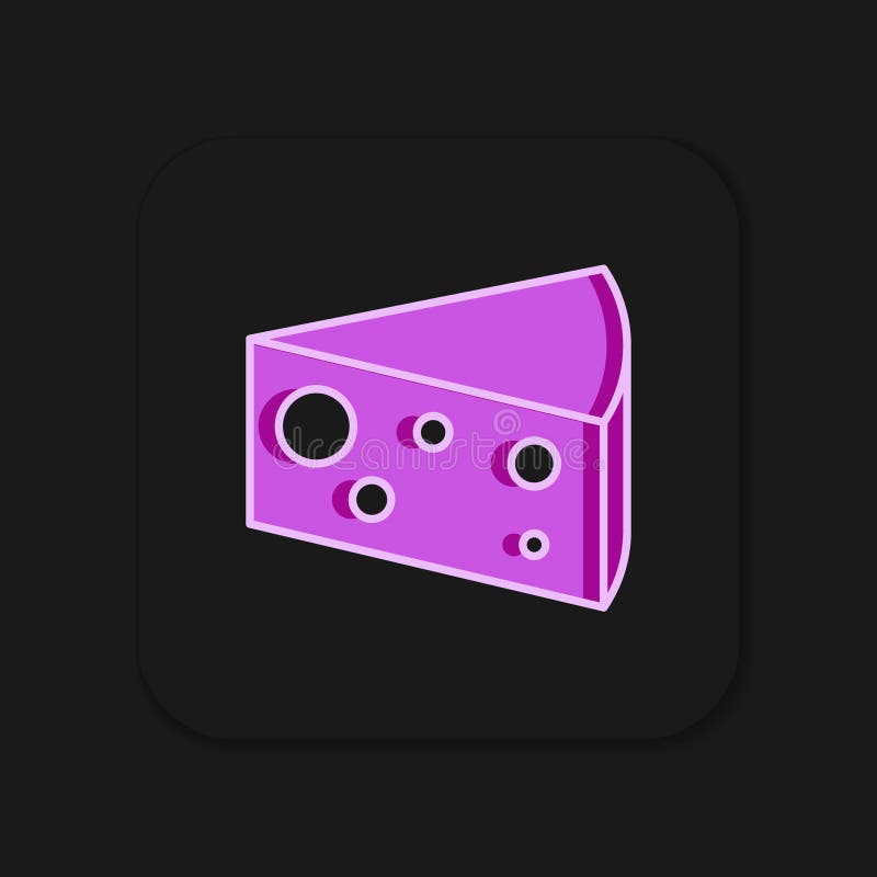 Filled Outline Cheese Icon Isolated on Black Background. Flat Filled ...