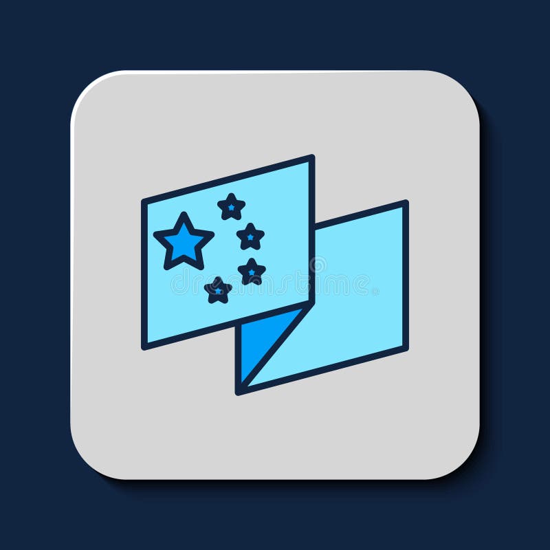 Filled Outline China Flag Icon Isolated on Blue Background. Vector ...