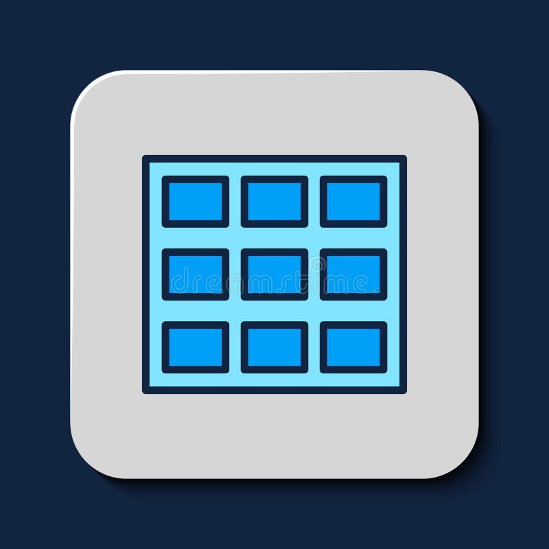 Filled Outline Chocolate Bar Icon Isolated on Blue Background. Vector ...