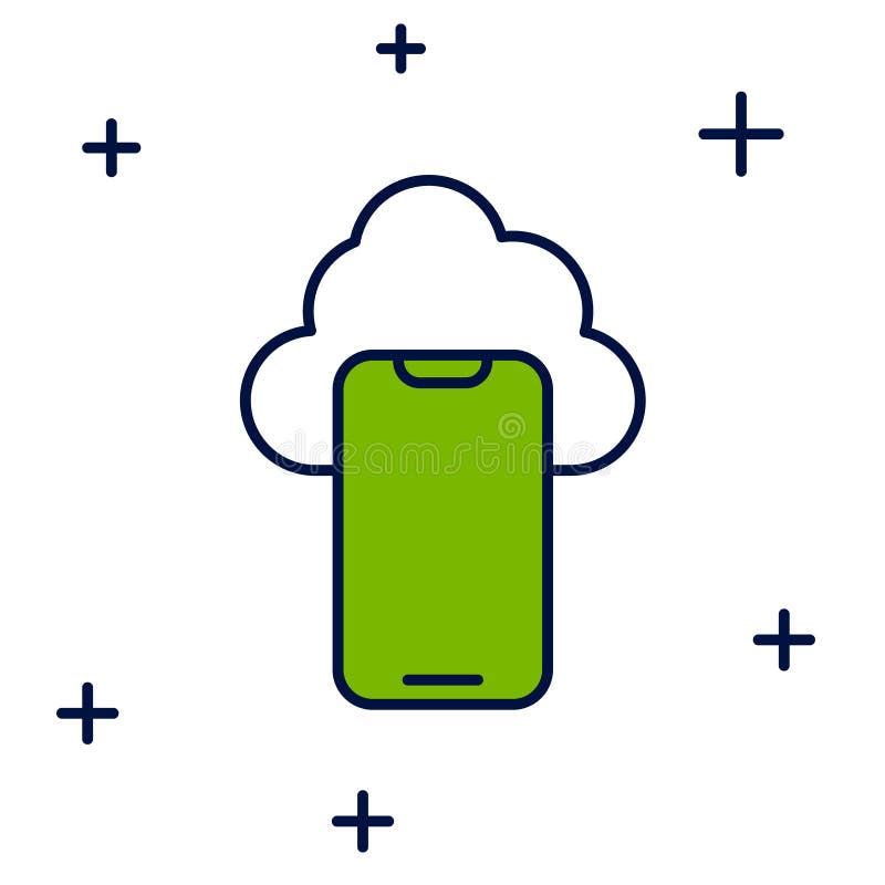 Filled Outline Cloud Technology Data Transfer and Storage Icon Isolated ...