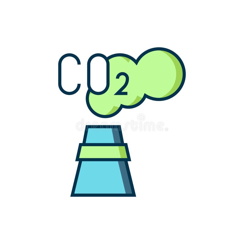 Filled Outline CO2 Emissions in Cloud Icon Isolated on White Background ...