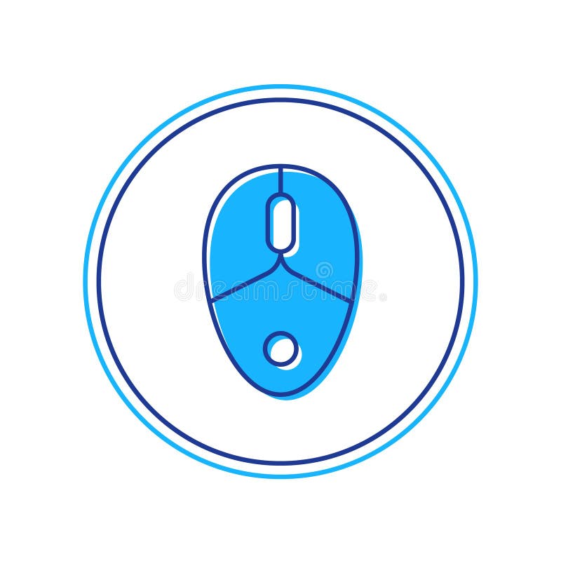 Filled Outline Computer Mouse Gaming Icon Isolated on White Background ...