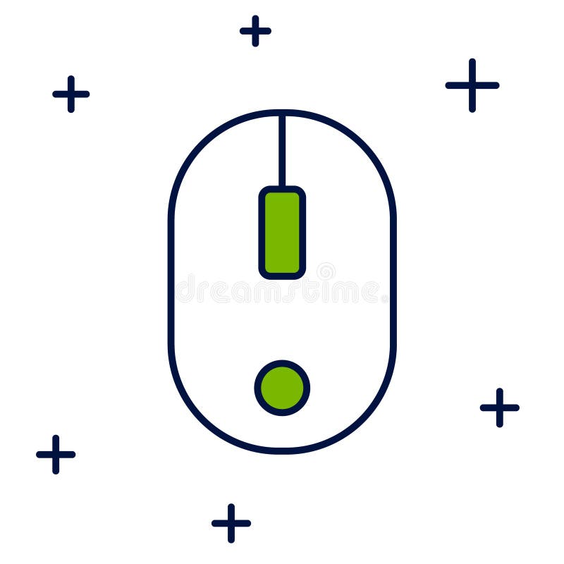 Filled Outline Computer Mouse Icon Isolated on White Background ...