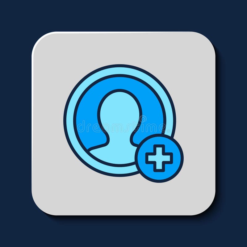 Filled Outline Create Account Screen Icon Isolated on Blue Background ...