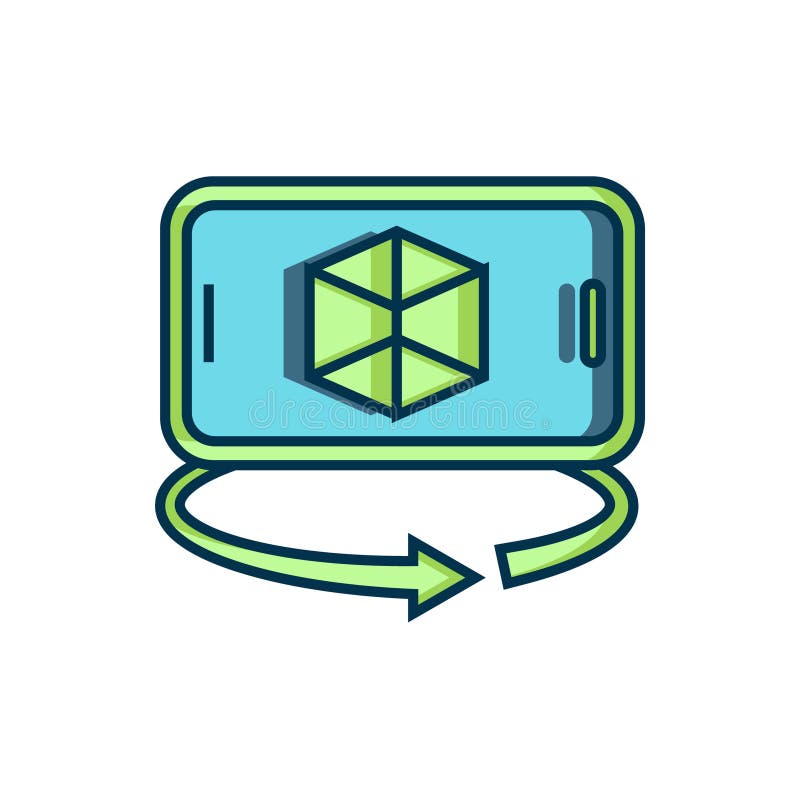 Filled Outline 3d Modeling Icon Isolated on White Background. Augmented ...