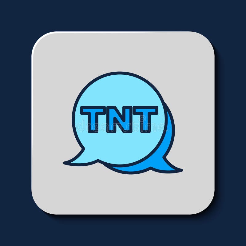 Filled Outline Detonate Dynamite Bomb Stick Icon Isolated on Blue ...