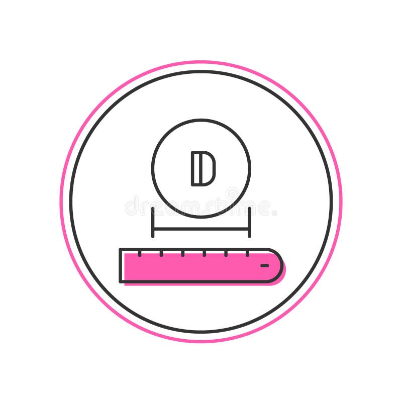 Diameter Icon, Flat Isolated Symbol, Vector Illustration. Stock Vector ...