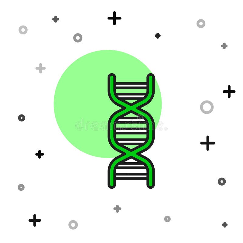Filled Outline DNA Symbol Icon Isolated on White Background. Vector ... Filled Outline DNA Symbol Icon Isolated on White Background. Vector ...