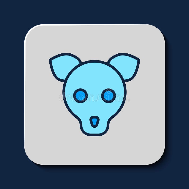 Filled Outline Dog Icon Isolated on Blue Background. Vector Stock ...