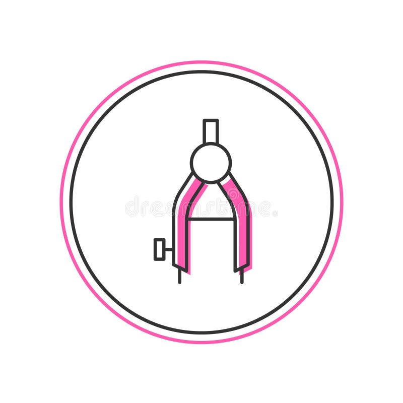 Filled Outline Drawing Compass Icon Isolated On White Background Compasses Sign Stock Vector