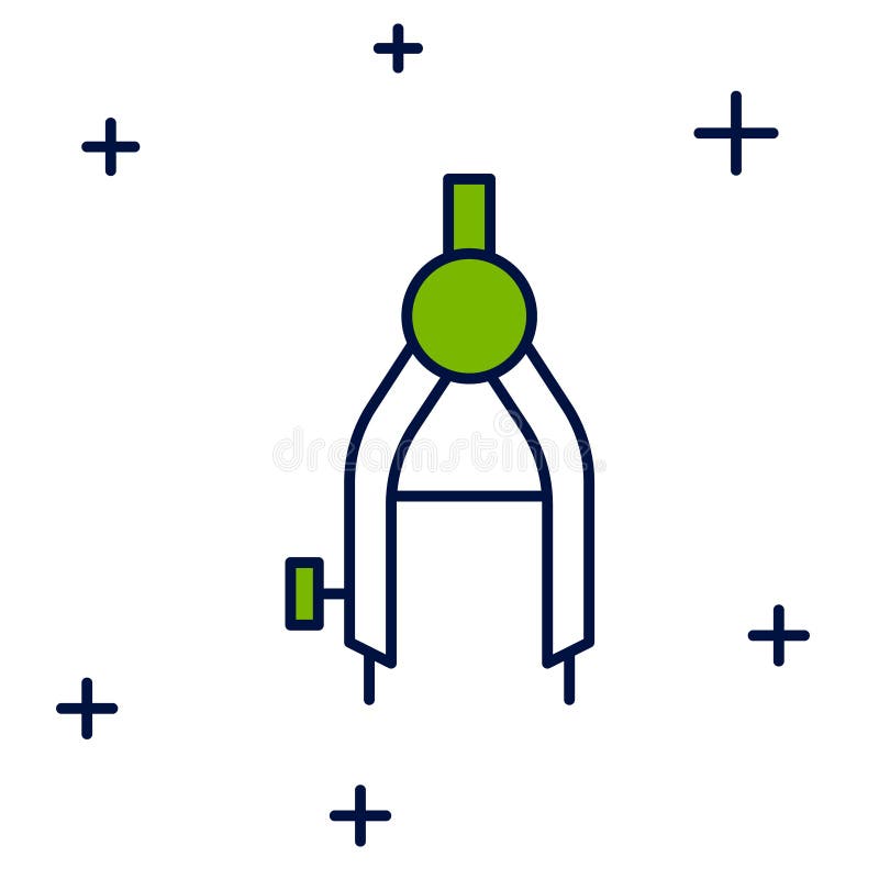 Filled Outline Drawing Compass Icon Isolated on White Background ...