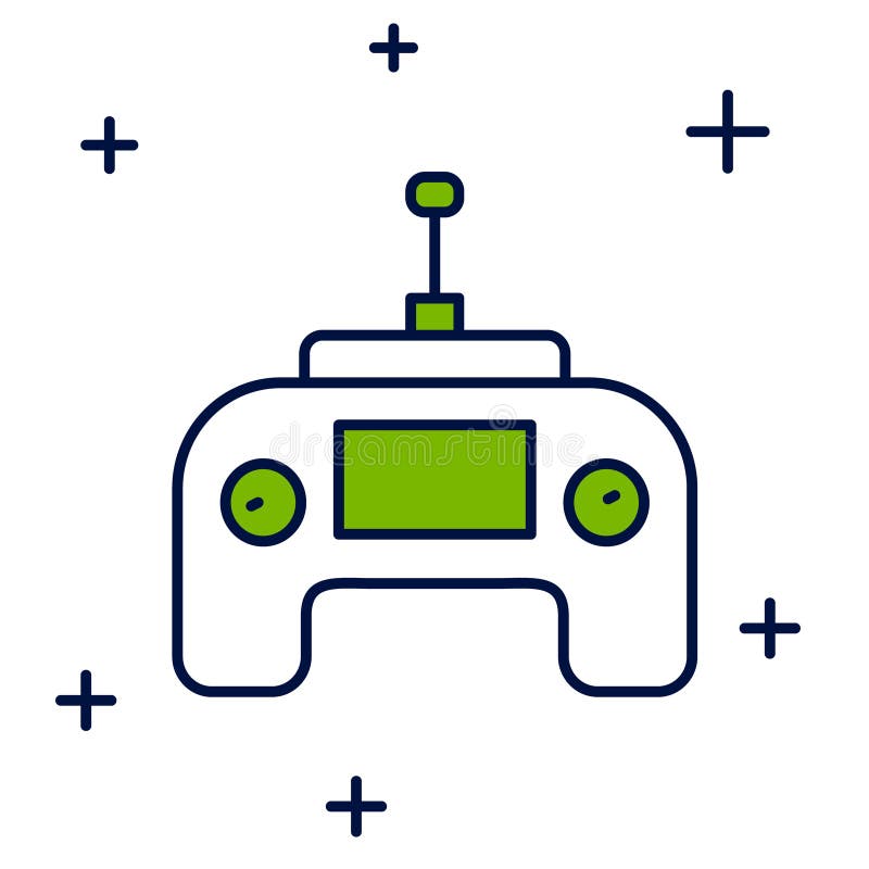 Filled Outline Drone Radio Remote Control Transmitter Icon Isolated On